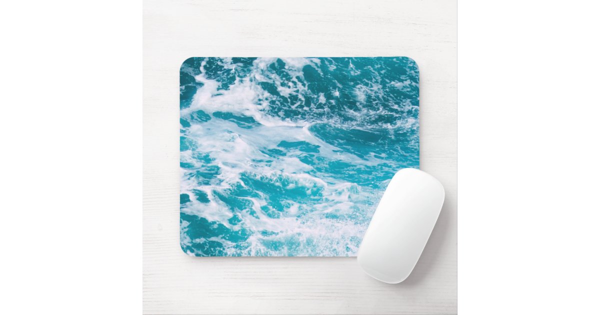Blue Ocean Waves Mouse Pad | Zazzle