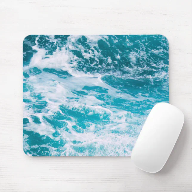 Blue Ocean Waves Mouse Pad | Zazzle