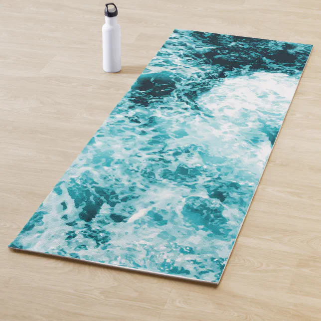 Blue ocean waves yoga mat | Zazzle