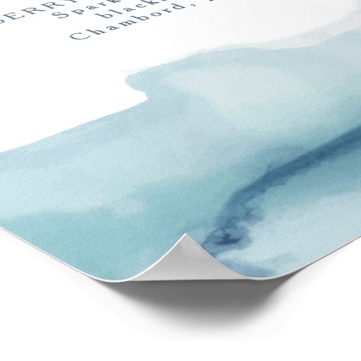 Blue Ocean Wedding Signature Cocktail Menu Sign | Zazzle