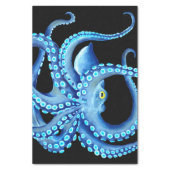 Blue Octopus Black Tissue Paper | Zazzle