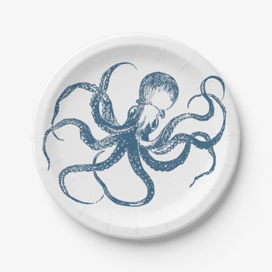 Blue Octopus paper plates | Zazzle.com