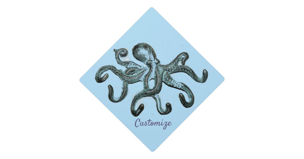 Blue Octopus Thunder_Cove Graduation Cap Topper | Zazzle