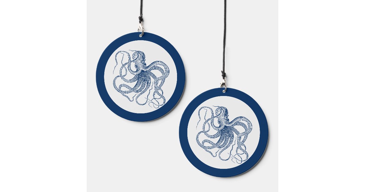 Blue octopus wind chime | Zazzle
