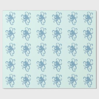 Blue Octopus Wrapping Paper | Zazzle