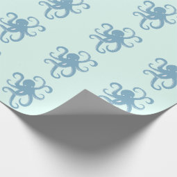 Blue Octopus Wrapping Paper | Zazzle
