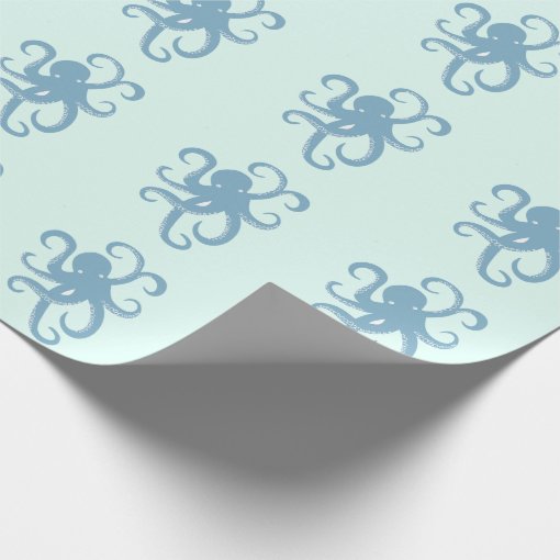 Blue Octopus Wrapping Paper | Zazzle