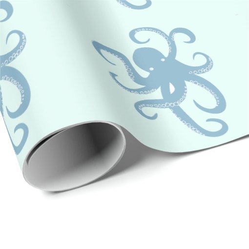 Blue Octopus Wrapping Paper | Zazzle