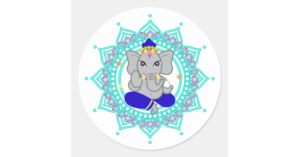 Blue om mandala sticker | Zazzle