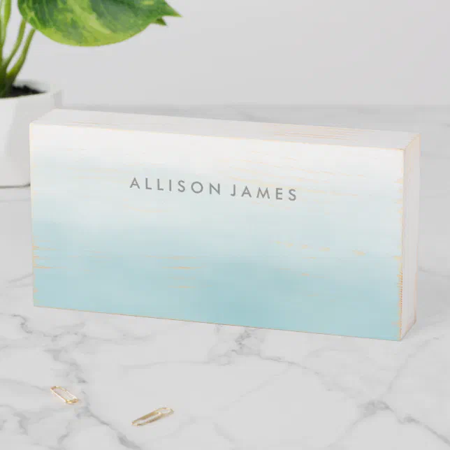Blue Ombre Wooden Box Sign | Zazzle