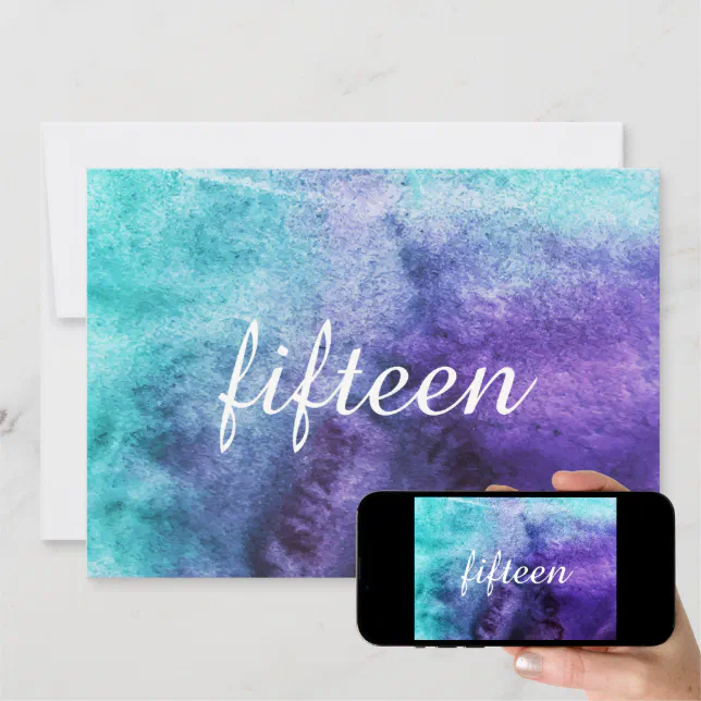 Blue on Purple Watercolor - Table Numbers | Zazzle