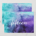 Blue on Purple Watercolor - Table Numbers | Zazzle