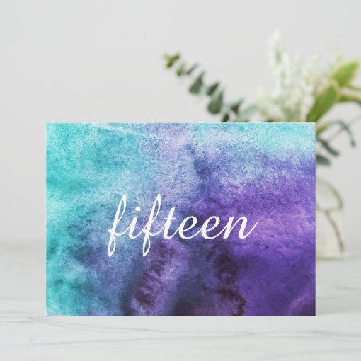 Blue on Purple Watercolor - Table Numbers | Zazzle