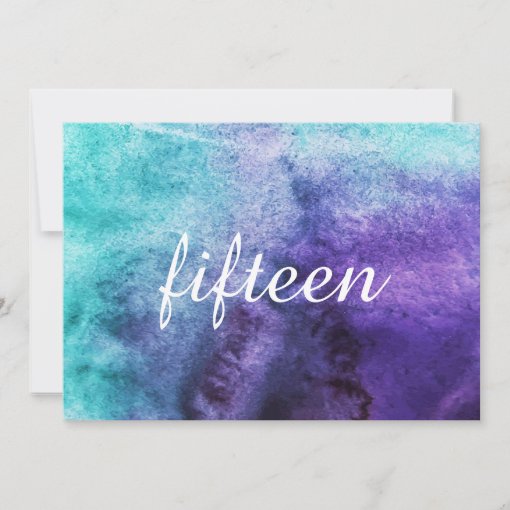 Blue on Purple Watercolor - Table Numbers | Zazzle