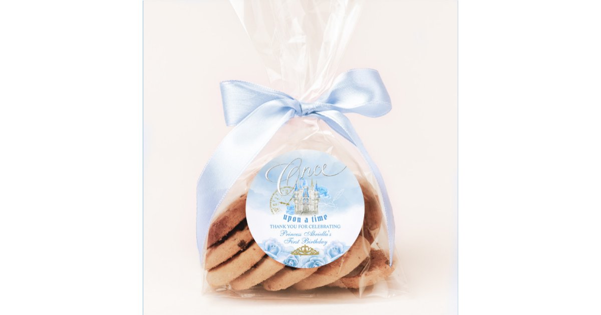 Blue Once Upon a Time Princess Classic Round Sticker | Zazzle