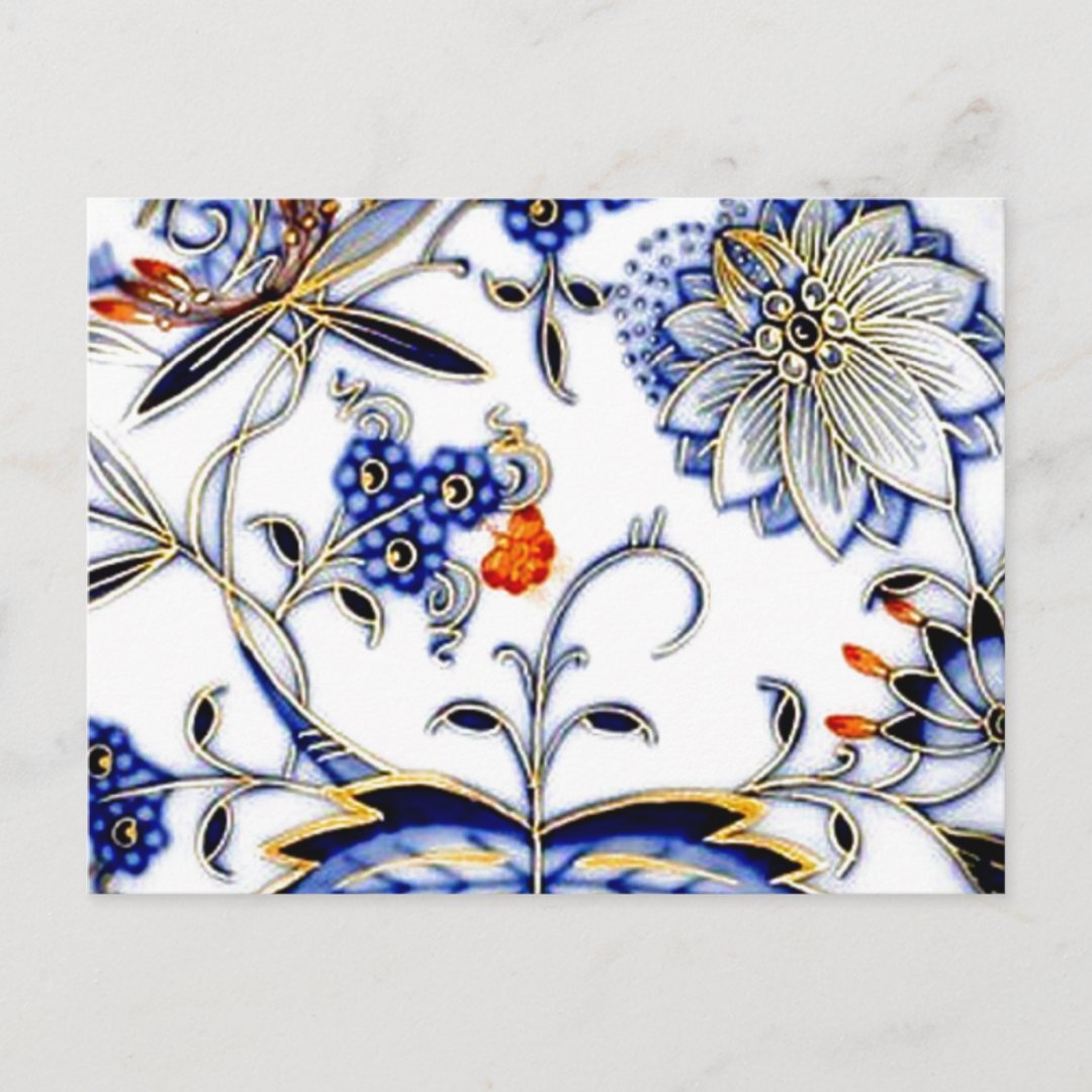 Blue Onion Vintage China Pattern Postcard | Zazzle
