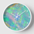 Blue Opal Stone Wall Clock | Zazzle
