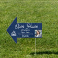 Blue Open House Real Estate Company Logo Arrow Sign | Zazzle