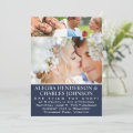Blue Opulence Your Photo Typography Wedding Invitation | Zazzle