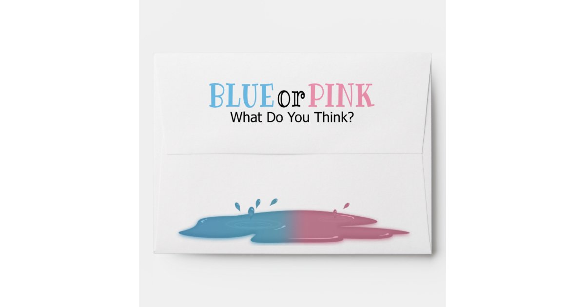 Blue Or Pink? Rainbow Rain Gender Reveal Envelope | Zazzle