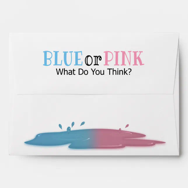 Blue Or Pink? Rainbow Rain Gender Reveal Envelope | Zazzle
