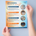 Blue & Orange Calendar Upcoming Events Photo Flyer | Zazzle