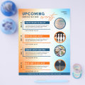 Blue & Orange Calendar Upcoming Events Photo Flyer | Zazzle
