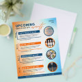Blue & Orange Calendar Upcoming Events Photo Flyer | Zazzle