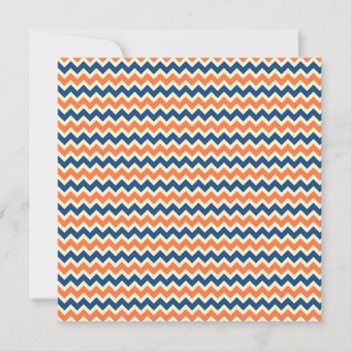 Blue Orange Chevron 40th Birthday Party Invitation | Zazzle