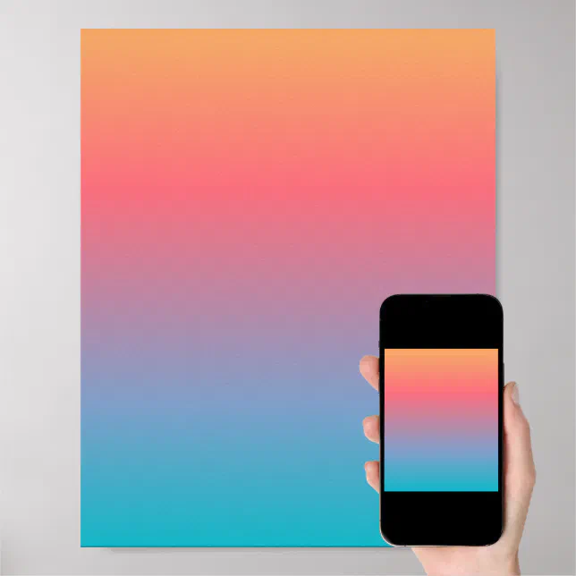 Blue Orange Ombre Poster | Zazzle
