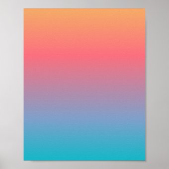 Blue Orange Ombre Poster | Zazzle