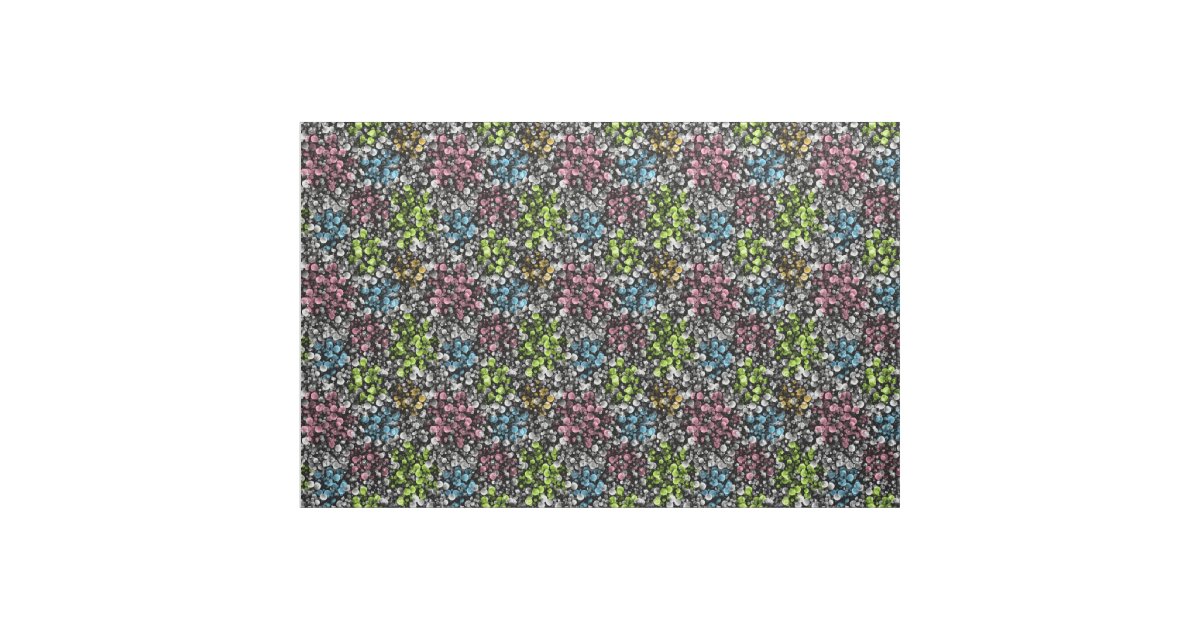 Blue Orange Pink Lime Green Polka Dots Pattern Fabric | Zazzle