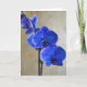Blue Orchid Flowers Floral Art Note Card | Zazzle