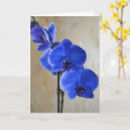 Blue Orchid Flowers Floral Art Note Card | Zazzle