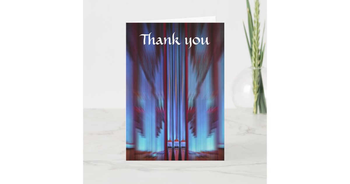 Blue organ pipes thank you card | Zazzle