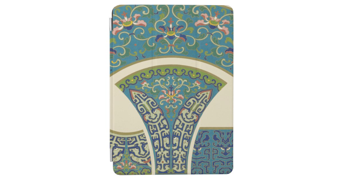 Blue Oriental Designs with Smiling Faces iPad Air Cover | Zazzle