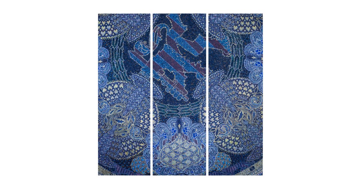 Blue Ornate Mosaic Art, Germany Triptych | Zazzle