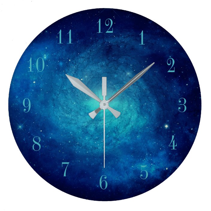 Blue Outer Space Galaxy Large Clock | Zazzle.com