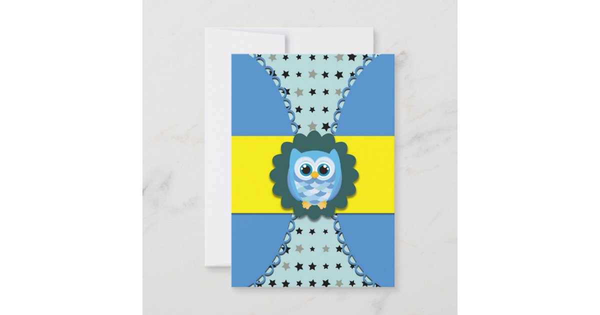 Blue Owl Birthday Invitation for Kids | Zazzle