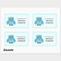 Blue owl book label stickers | School supplies | Zazzle
