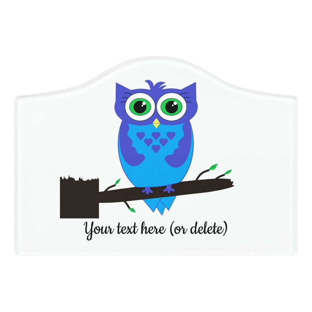 Blue owl Door sign | Zazzle