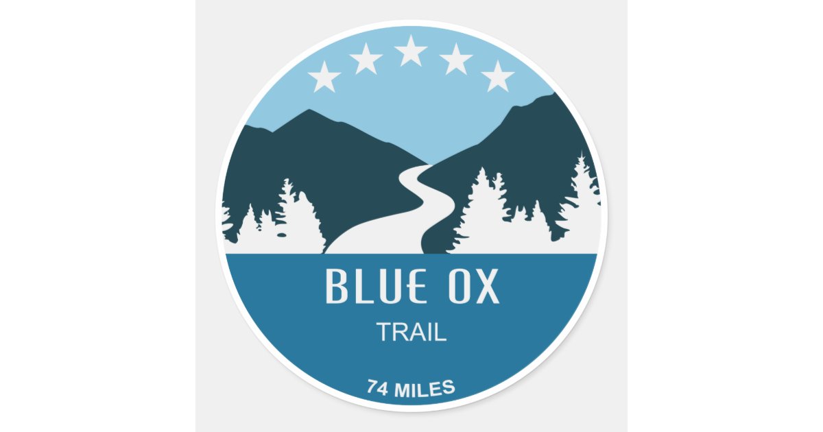 Blue Ox Trail Classic Round Sticker | Zazzle
