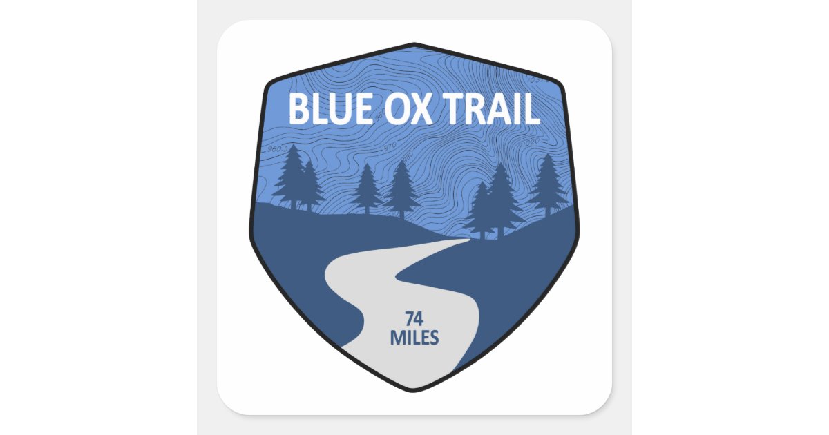 Blue Ox Trail Square Sticker | Zazzle