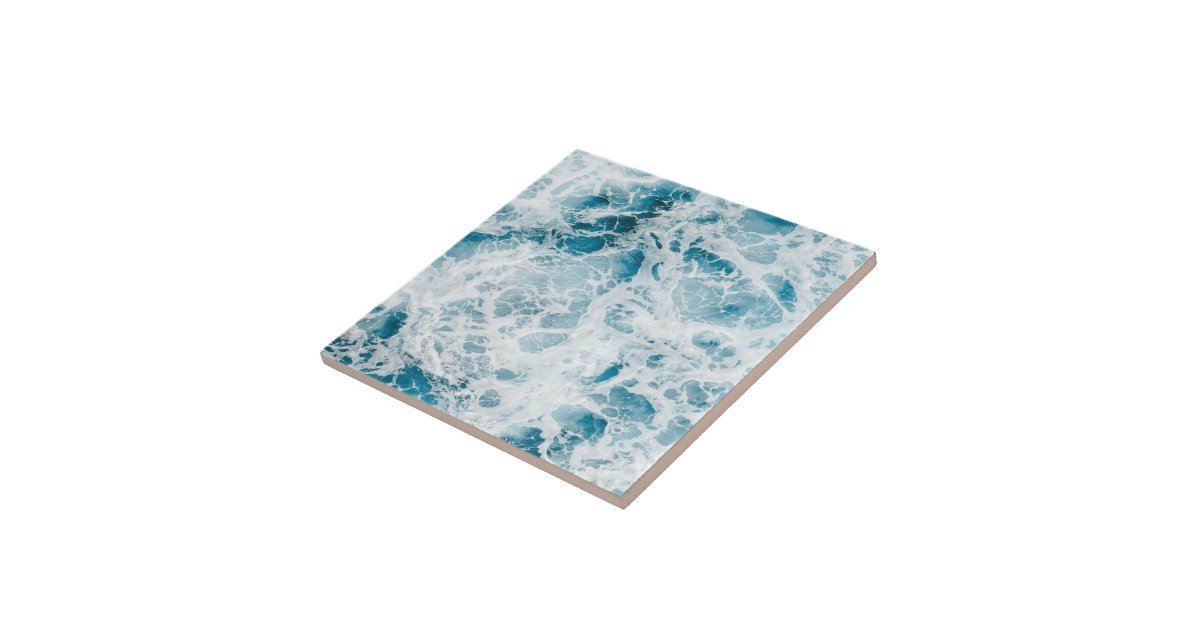 Blue Pacific Ocean Wave Ceramic Tile | Zazzle