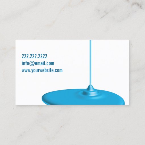 Blue Paint Dripping Painter business card | Zazzle