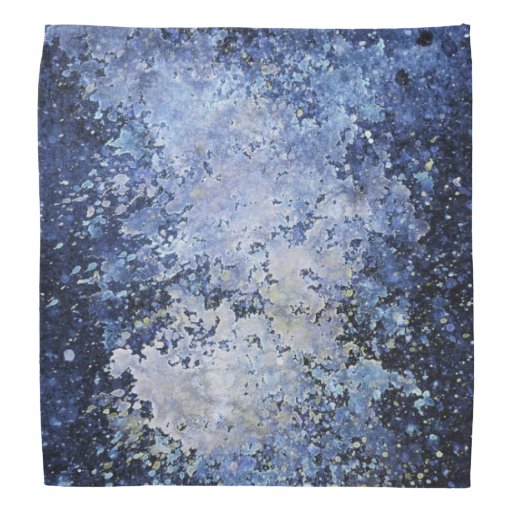 Blue Paint Splash White Acid Wash Texture Bandana | Zazzle