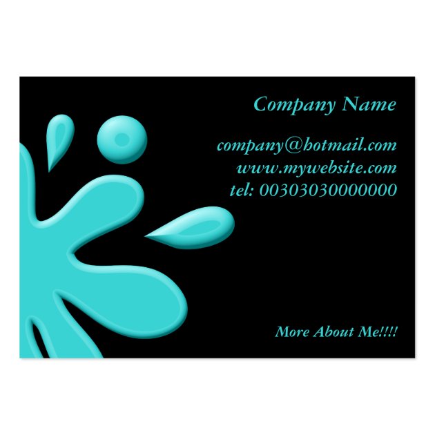 Blue Paint Splodge Business Card Template