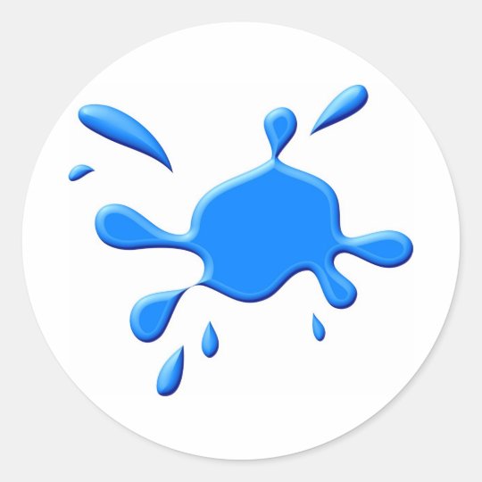 Blue Paint Splodge Classic Round Sticker | Zazzle.com