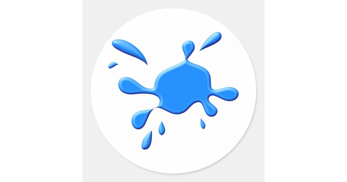 Blue Paint Splodge Classic Round Sticker | Zazzle