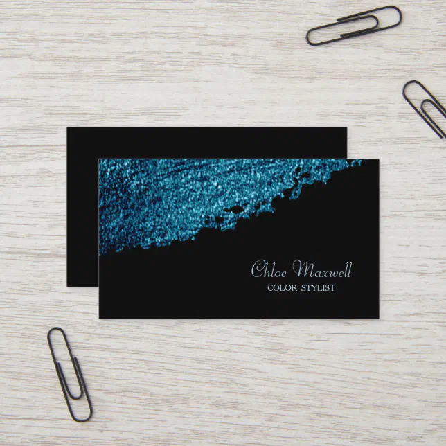 Blue Paint Stroke Minimalist Business Card | Zazzle